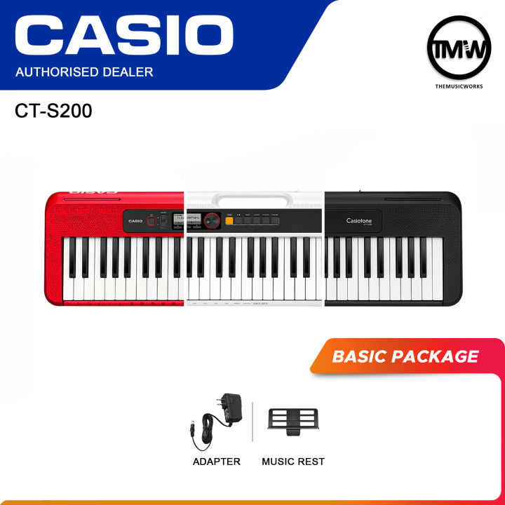 [READY STOCKS] Casio Portable Electronic Keyboard CT-S200 🔴⚪⚫ (Black ...