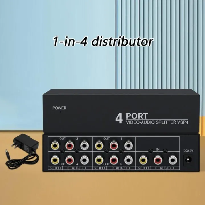 Plugs Play Splitter 1 to 4 AV Splitter Highly Definitions Signal ...