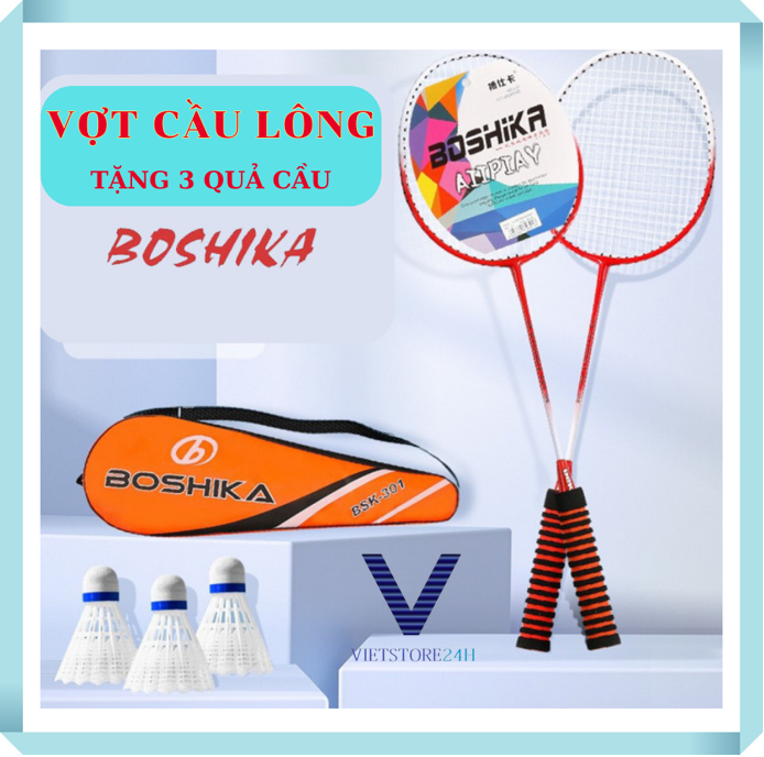COMBO 2 VỢT CẦU LÔNG BOSHIKA TẶNG KÈM 3 QUẢ CẦU | Lazada.vn