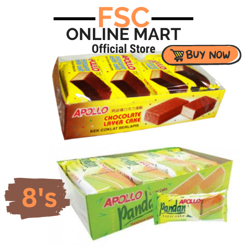 [FSC] Apollo Coated Layer Cake (Value Pack) 18gm x 8pieces | Lazada