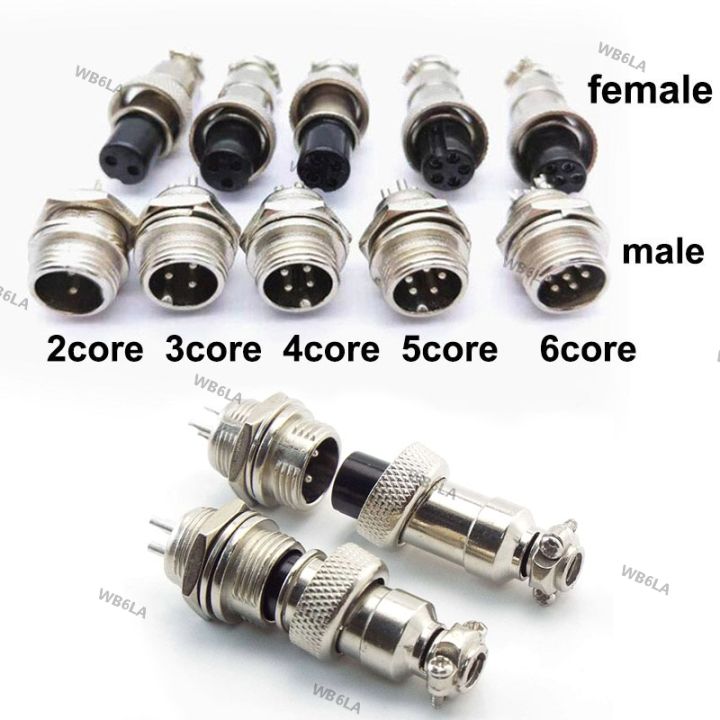 Gx12 Male Female Socket Plug Panel 12mm Connector 2/3/4/5/6 Pin Core ...