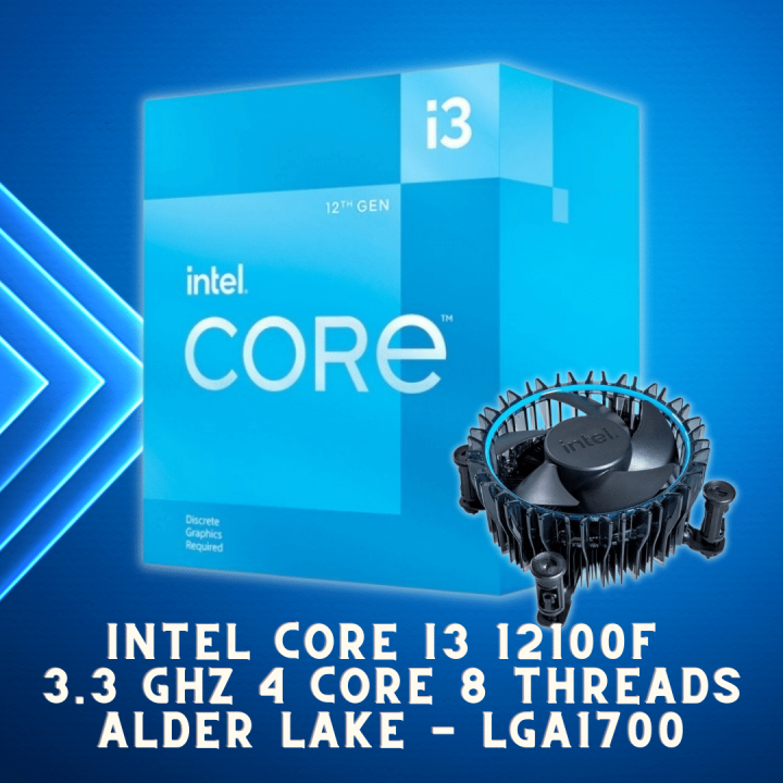 Intel Processor Core i3-12100F 3.3-4.3GHz LGA 1700 Alder Lake Gen 12 ...