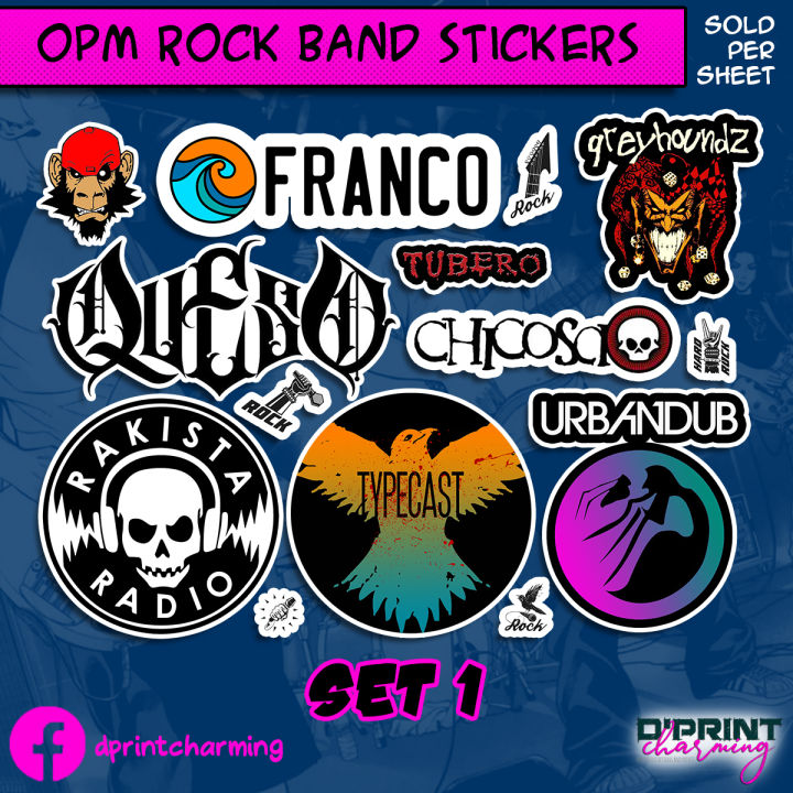 OPM Rock Bands - Laminated Waterproof Vinyl Stickers (sold per sheet ...