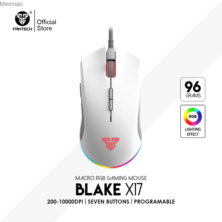 FANTECH BLAKE เมาส์ X17เกมสายยูเอสบี PIXART 3325 10000 DPI และ RGB 7 ...