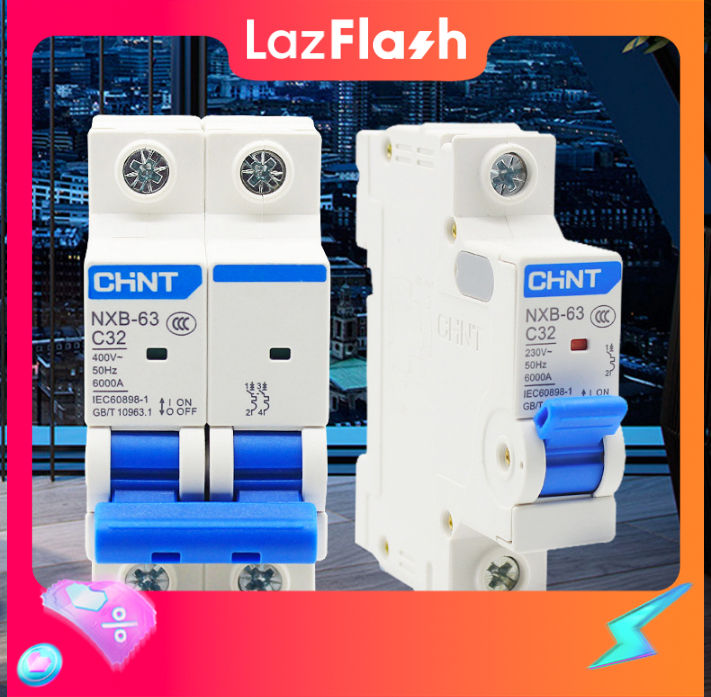 Aptomat cầu dao chống quá tải CHINT NXB-63 AC 220V 1P 2P bảo vệ an toàn thiết bị điện MCB át ...