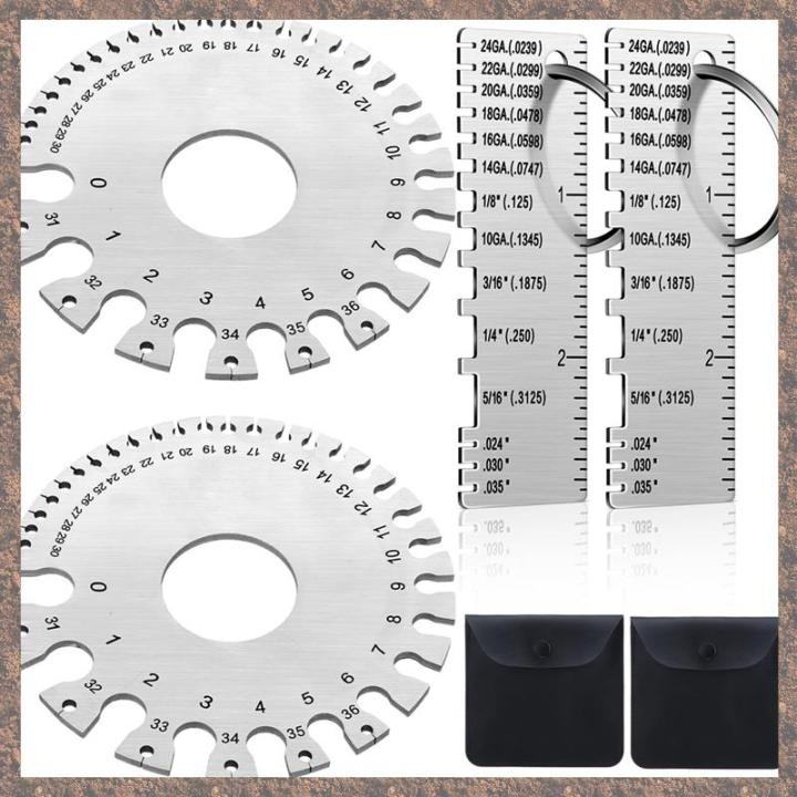 (MUDJ) 2Set of Metal Sheet Thickness Gauge Stainless Steel Welding ...