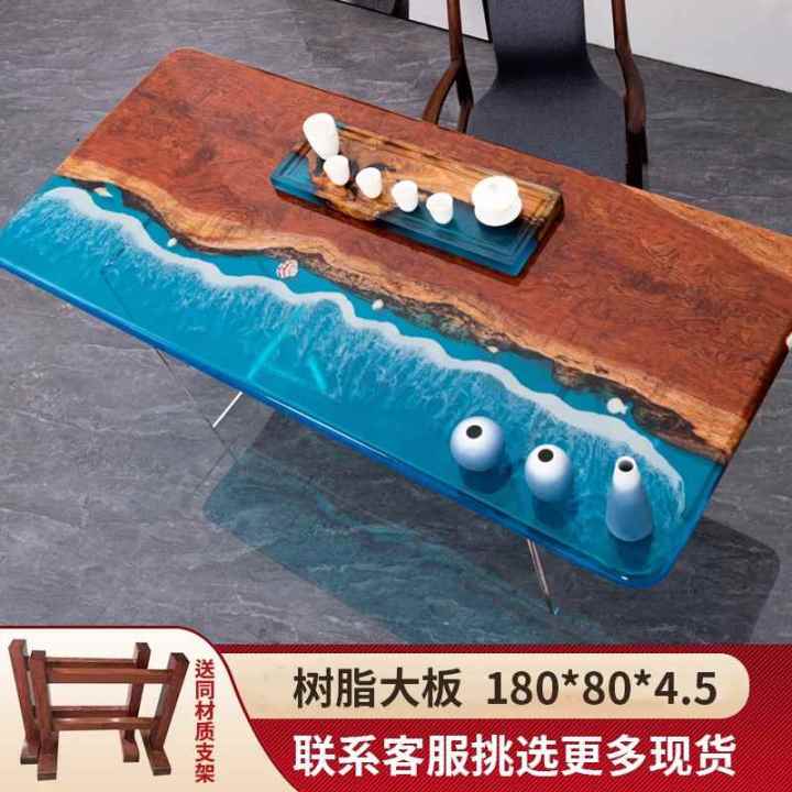 Epoxy resin board table solid wood waves creative river coffee table ...