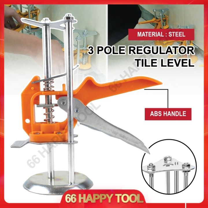 3 Poles Wall Tile Regulator Height Level ABS Handle Support Heighter ...