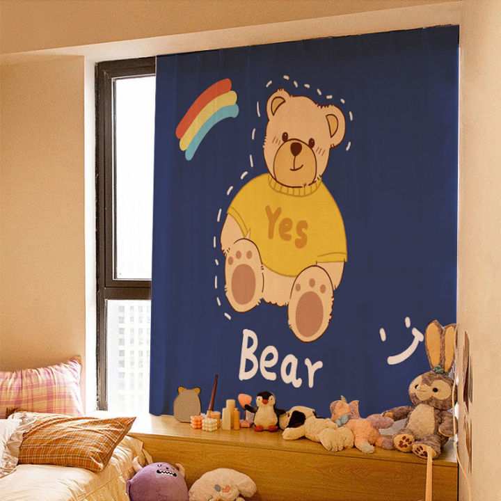 roomtour ผ้าม่านบ้านม่านห้องนอนบ้าน Velcro ผ้าม่านฟรีเจาะติดตั้งเหนียวแรเงากาวในตัวที่เรียบง่าย ...