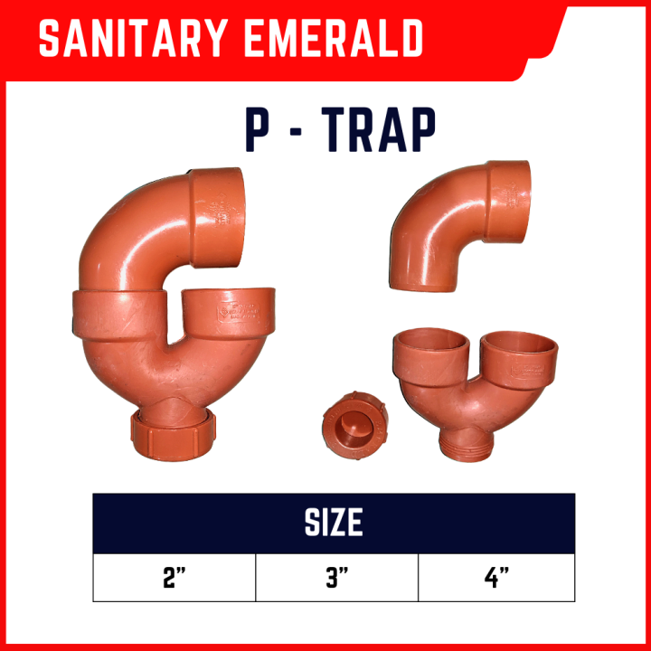 Sanitary PVC Fittings Emerald P Trap (Sizes: 2",3",4") Sold per pc ...