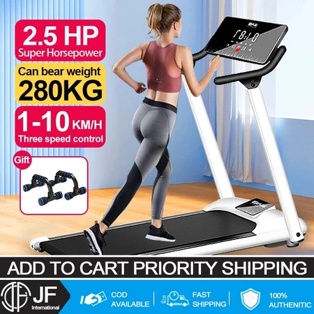 3HP Silent Foldable Treadmill with Non-Slip Belt, Space-Saving Cardio ...