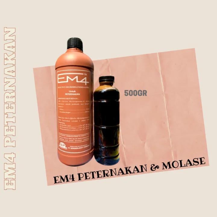 EM4 PETERNAKAN PROBIOTIK 1 LITER & MOLASE TETES TEBU 500GR | Lazada ...