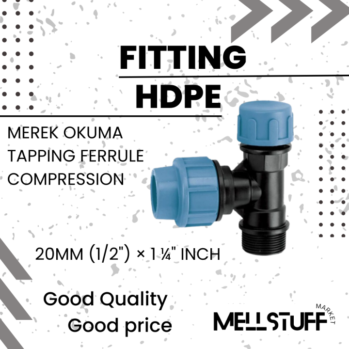 Fitting HDPE Tapping Ferrule Compression Merk OKUMA Ukuran 20mm (1/2 ...