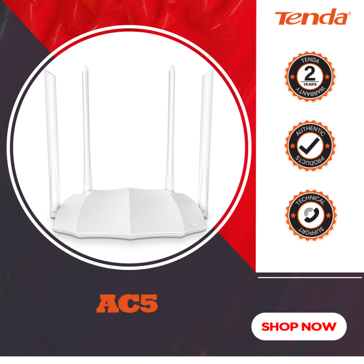 Tenda AC5 v3.0 Router AC1200 Smart Dual-Band WiFi Router (English ...