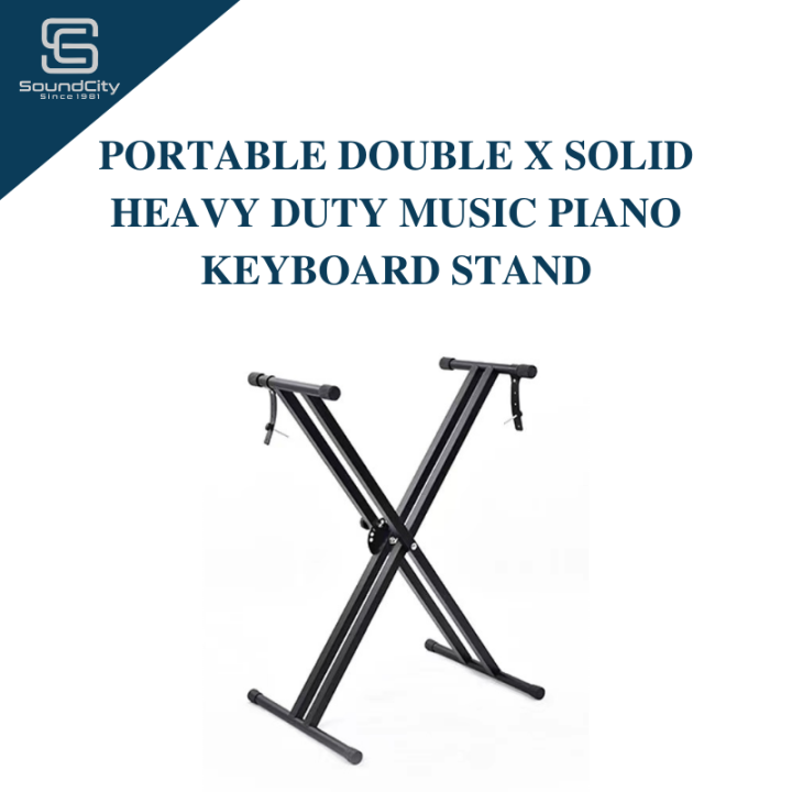 Portable Double X Solid Heavy Duty Music Piano Keyboard Stand ...