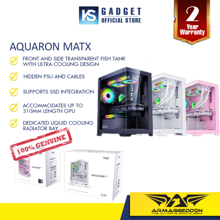 Armaggeddon Aquaron MATX Transparent view Gaming Casing Chassic PC Case ...
