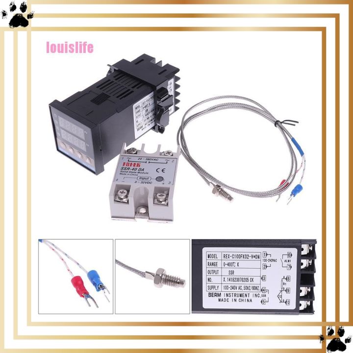 Furry Luxe LLPH 100-240VAC PID REX-C100 Temperature Controller SSR-40A ...