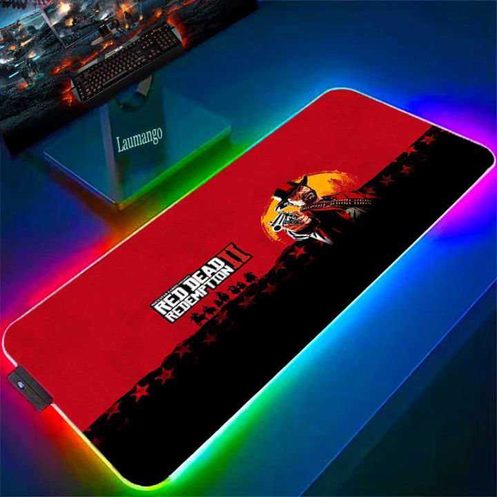 LED Mousepad RGB Mouse Pad - Red Dead Redemption 2 Gaming Laptop ...