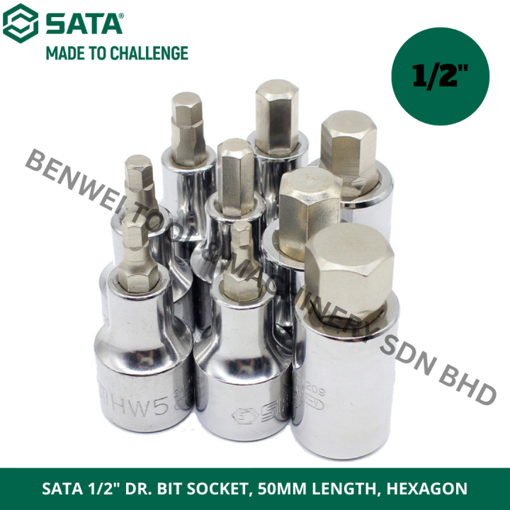 SATA 1/2" DR. BIT SOCKET, 50MM LENGTH, HEXAGON / SATA HAND TOOL / SATA ...