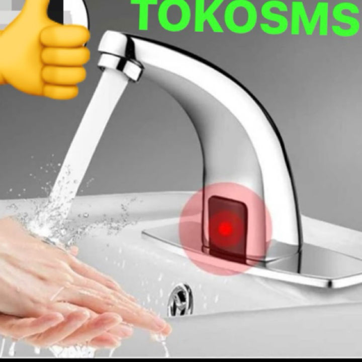 Kran wastafel sensor otomatis baterai keran cuci tangan automatic tap ...