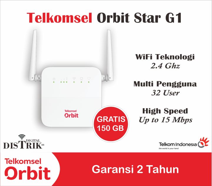 Telkomsel Orbit Star G1 Modem Router Wifi 4G Gratis Kuota Total 150GB ...