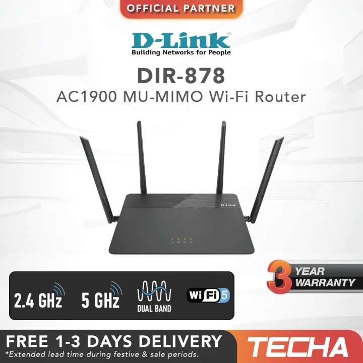 D-Link DIR-878 | AC1900 MU-MIMO Dual Band Gigabit Router - 2.4Ghz and 5Ghz with SmartBeam WIFI ...