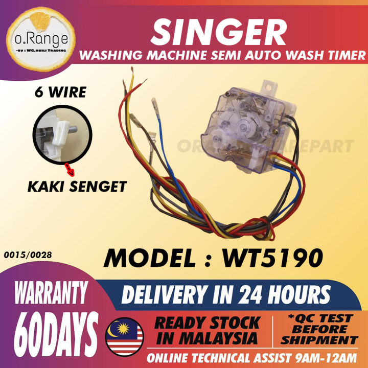 WT5190 SINGER SEMI AUTO Washing Machine timer manual mesin basuh timer | Lazada