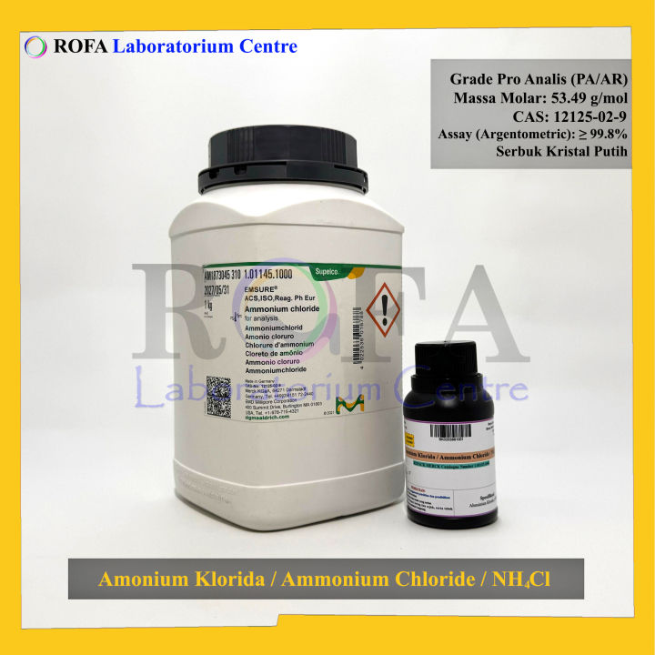 Amonium Klorida / Ammonium Chloride / NH4Cl Pro Analis Merck Eceran 20 ...