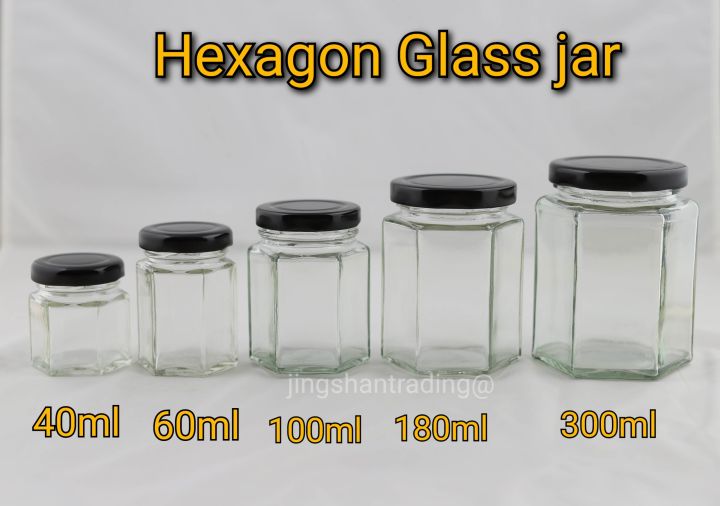 Hexagon Glass Jar/ Mini Bottle Storage Container /Wedding Event Door ...