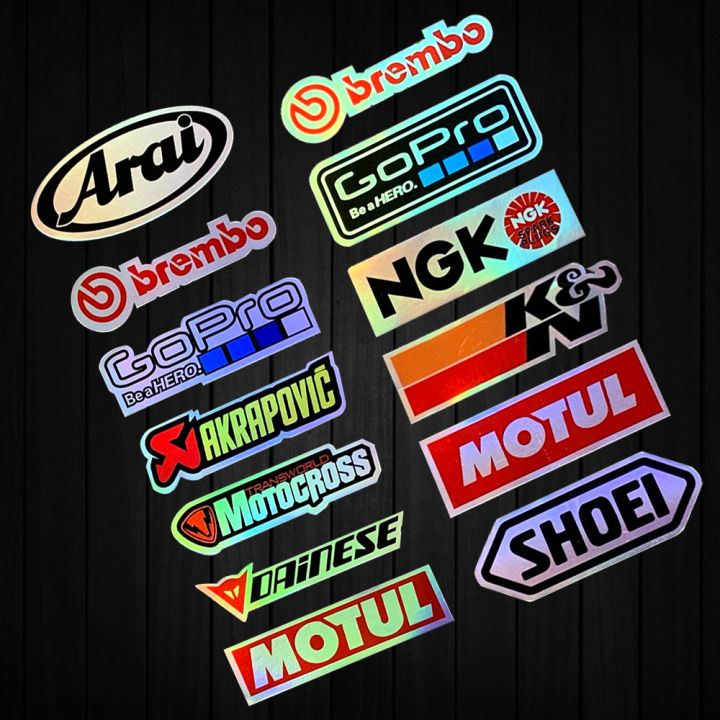 2 SET Laser Motorcycle Side Strip Bike Helmet Sticker Car Styling Vinyl ...
