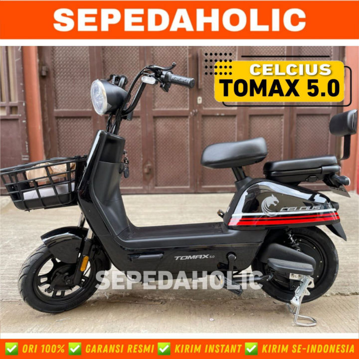 Sepeda Listrik CELCIUS TOMAX 5.0 NEW Electric Bike 500 Watt | Lazada ...