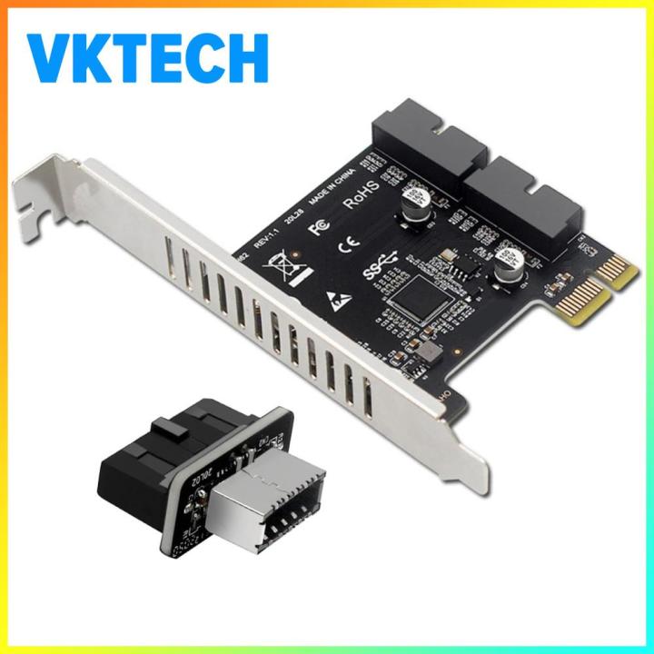 [Vktech] 90 Degree Header Converter Expansion Card Front Panel PCIe X1 ...