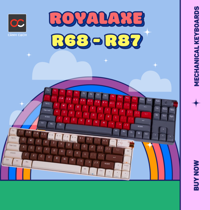 Bàn phím cơ không dây HOTSWAP Royal Axe R68, R87, R100 - LED RGB | Lazada.vn