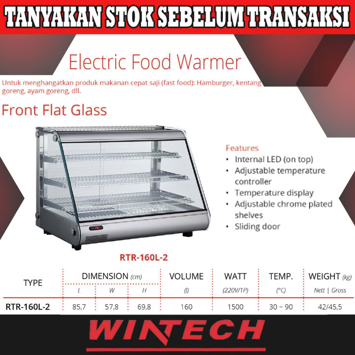 Getra RTR-160L-2 Electric Food Warmer Front Flat Glass - Pemajang ...