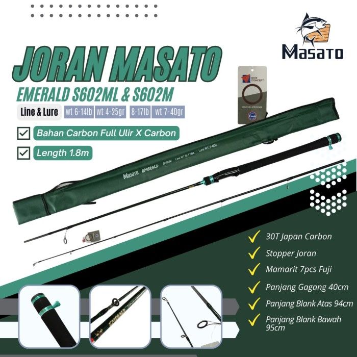 PROMO- JORAN MASATO EMERALD | TONGKAT PANCING | FISHING ROD | SPINNING ...