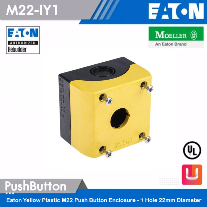 Eaton Yellow Plastic M22 Push Button Enclosure - 1 Hole 22mm Diameter ...