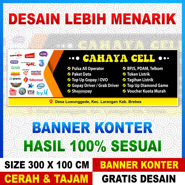 BANNER SPANDUK KONTER PULSA JUMBO 300X100 cm | Lazada Indonesia