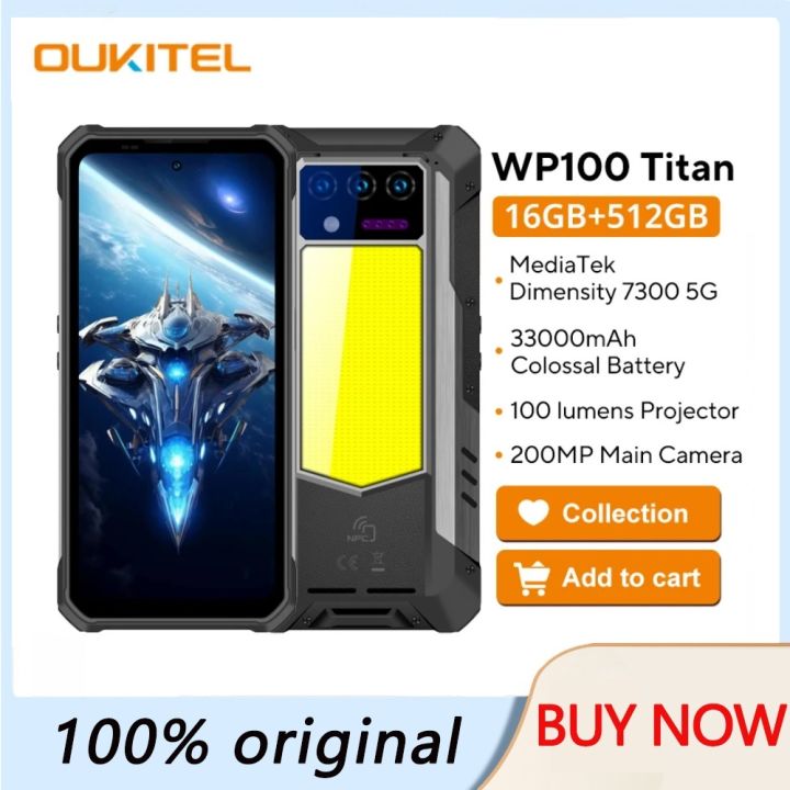 Oukitel WP100 Titan Rugged Phone 33000mAh 66W Charger 200MP Camera ...