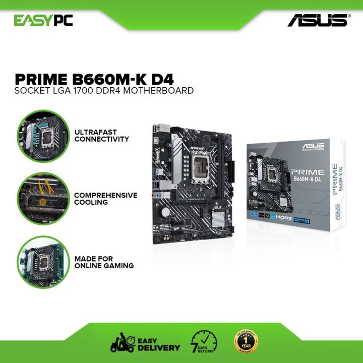 EasyPC | Asus Prime B660M-K D4 Socket LGA 1700 Ultrafast connectivity, Comprehensive cooling ...