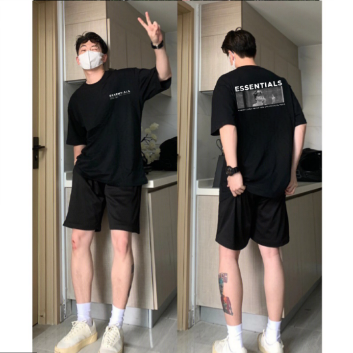 NASA IDOL ESSENTIALS T-shirt Atasan Baju Kaos Oversize Pria Hitam Round ...