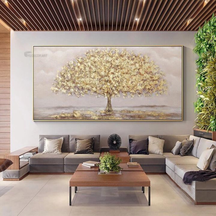 Original Gold Tree Oil Painting On Canvas Large Painting Luxury ...