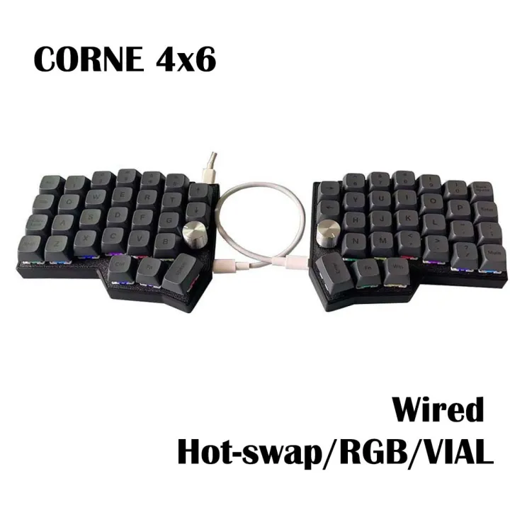 Corne 4×6 Layout 2 Knobs Split Ergonomics Hot-swappable MX Mechanical ...