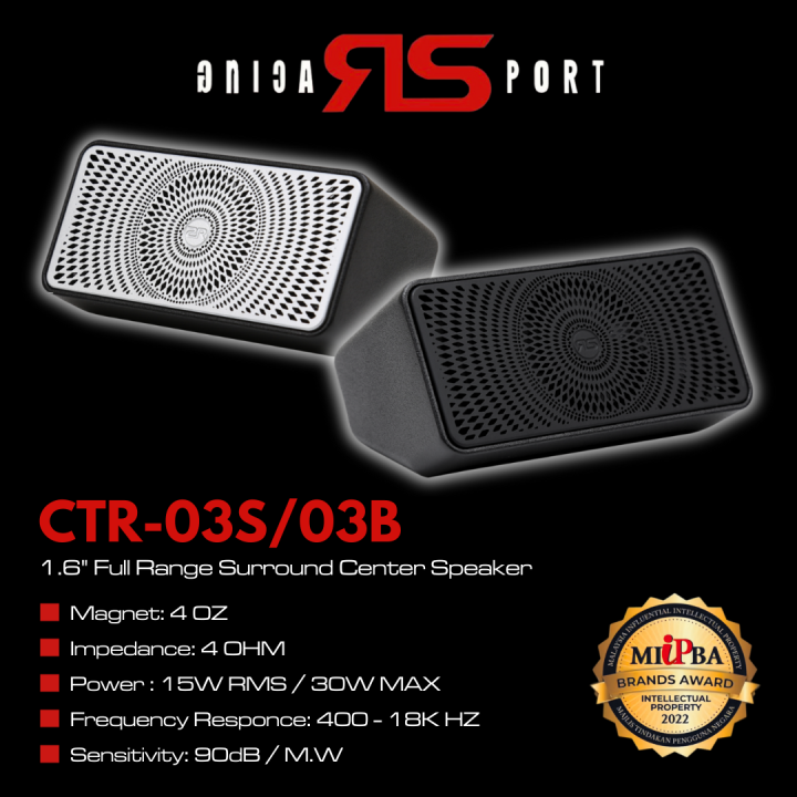 RS RACING SPORT (CTR-03S / 03B) 1.6 Inch Full Range Surround Center ...