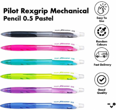 [1pc] Pilot REXGRIP 0.5 / 0.7mm Mechanical Pencil Assorted Colour With ...