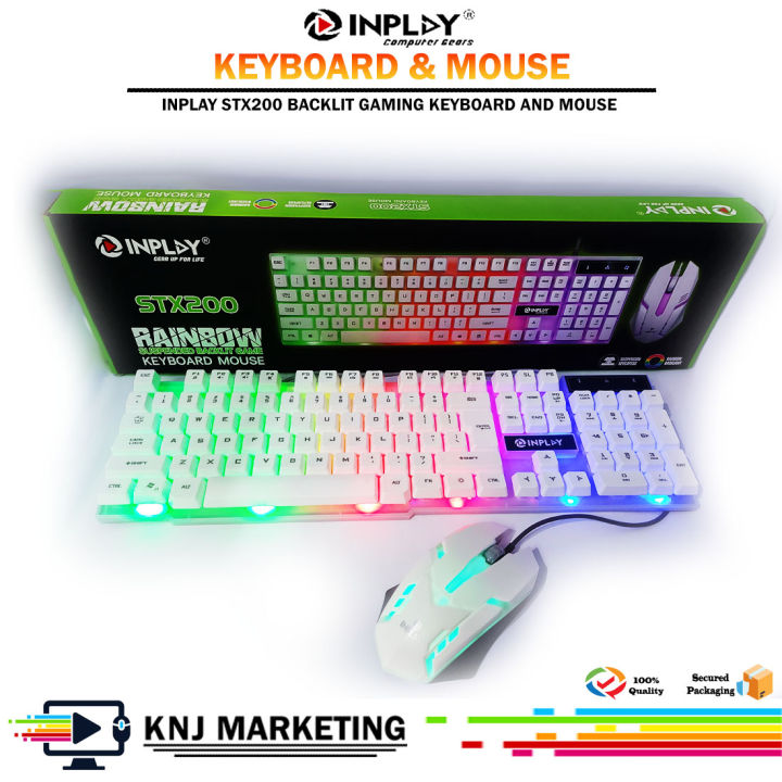 INPLAY STX200 KEYBOARD MOUSE RAINBOW BACKLIT GAMING KEYBOARD | Lazada PH