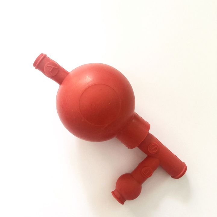 Laboratory Rubber Suction Ball Three-way Safe Red Rubber Suction Bulb ...