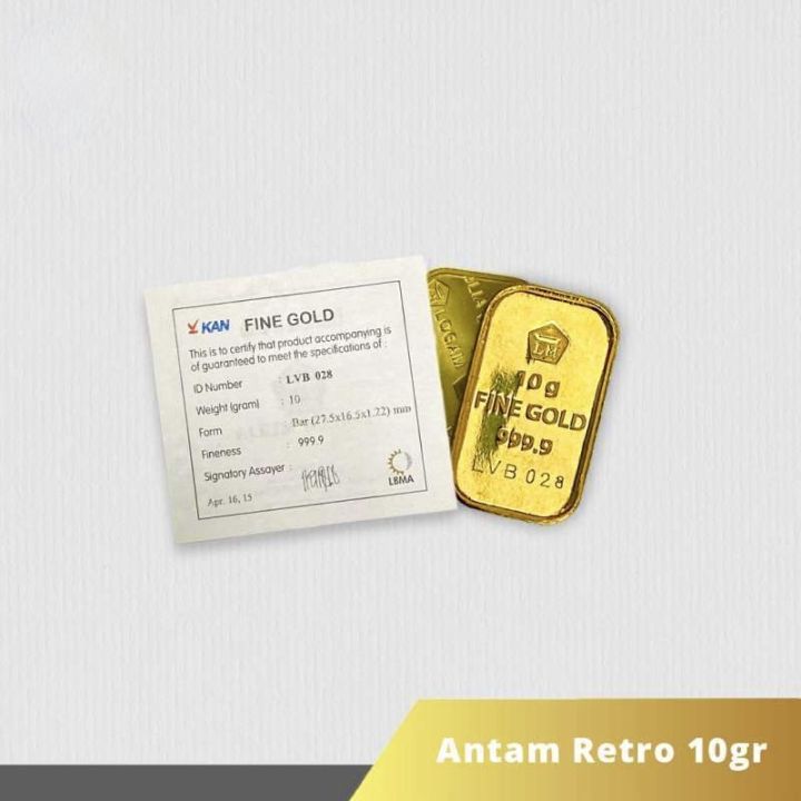 Edisi Lama LOGAM MULIA 10 gram - LM ANTAM - EMAS BATANGAN KEPINGAN 10 ...