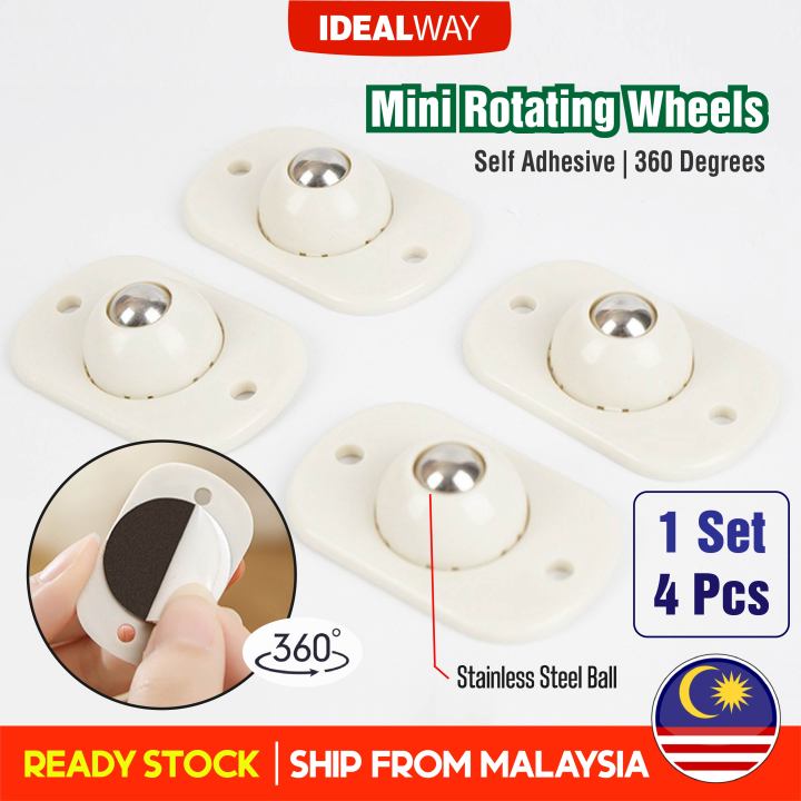 Idealway Mini Rotating Roller Wheels 360 Degrees Stainless Steel Ball ...