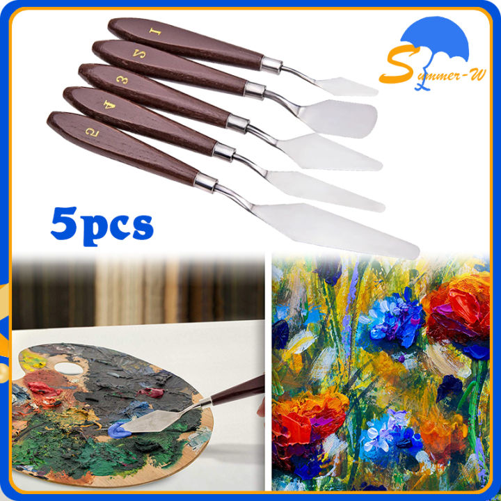 5PCS Pisau Palet Besi tahan karat/Pisau Palet Lukis/Paint Knife/Spatula ...