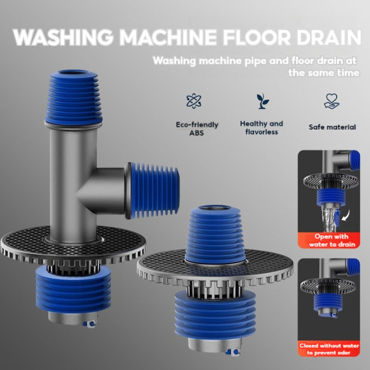 Universal Washing Machine Drain Floor Cover Three-way Dual-use Drain ...
